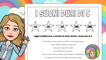 [Scheda] Filastrocca sui suoni duri di C – Maestra Giulia