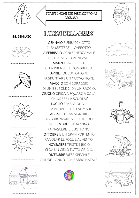 [Scheda] Filastrocca dei mesi dell’anno | Maestra Giulia